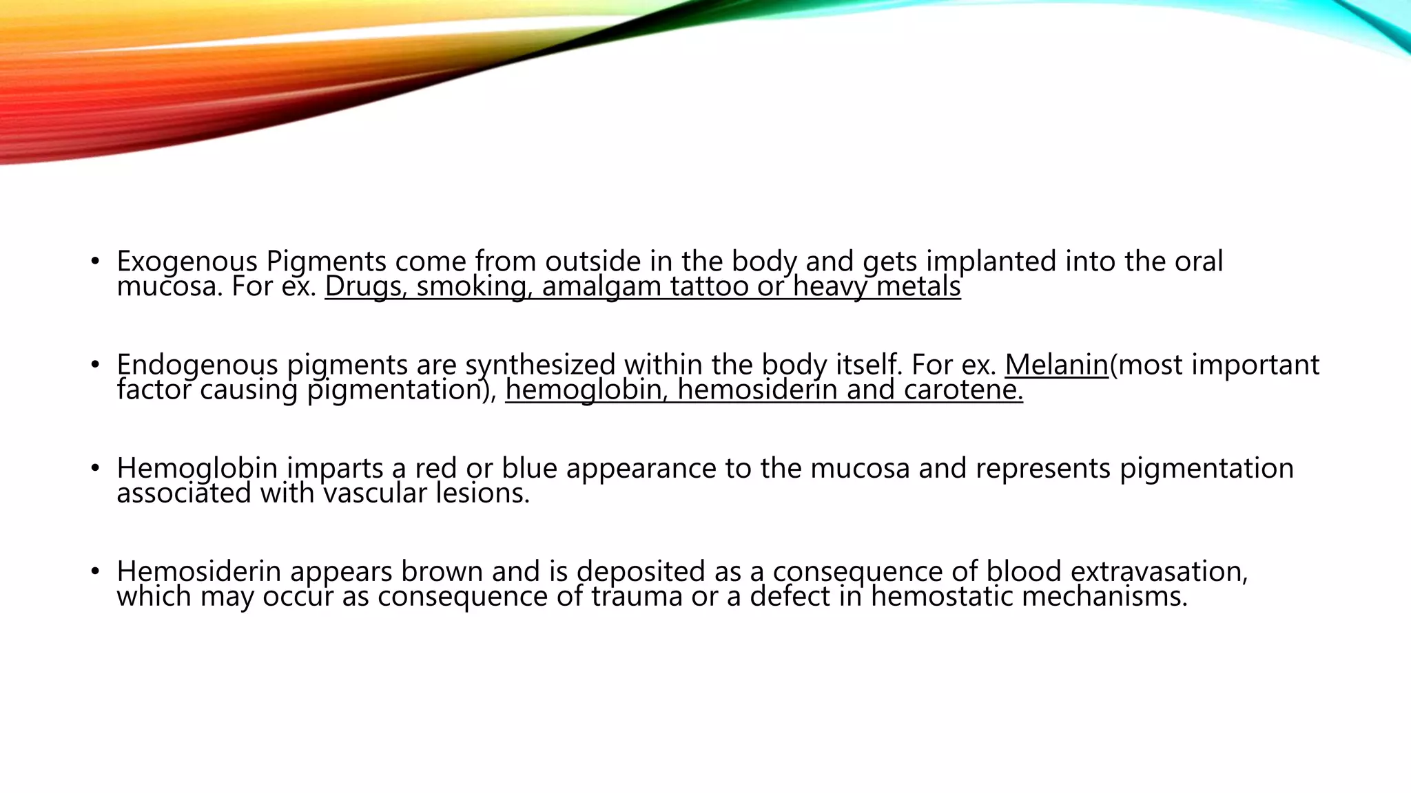 Pigmented lesions of oral cavity (Oral Medicine and Radiology) | PPTX