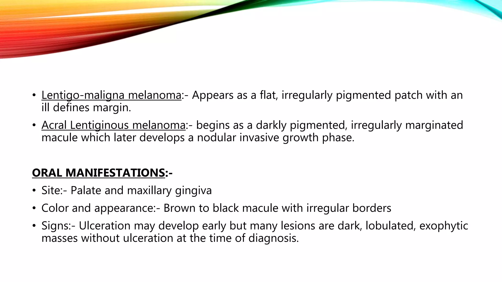 Pigmented lesions of oral cavity (Oral Medicine and Radiology) | PPTX