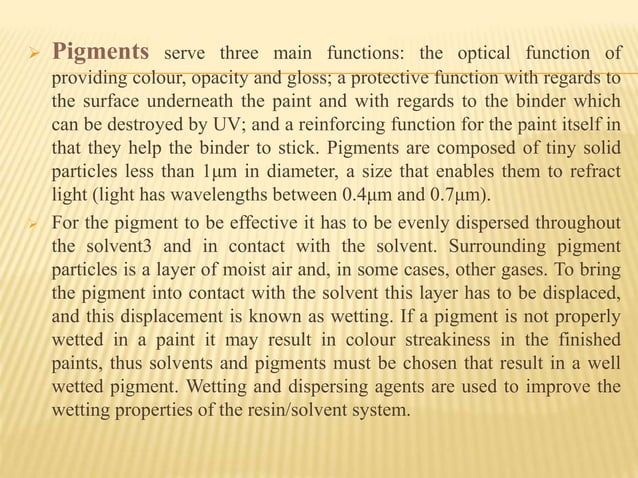 Pigments | PPTX | Painting | Arts and Crafts