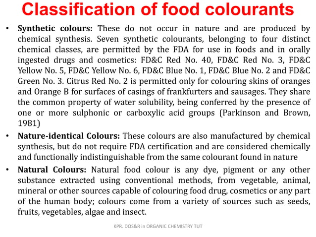 Pigments:Food Colorants, Classification, Role and Extraction | PPTX