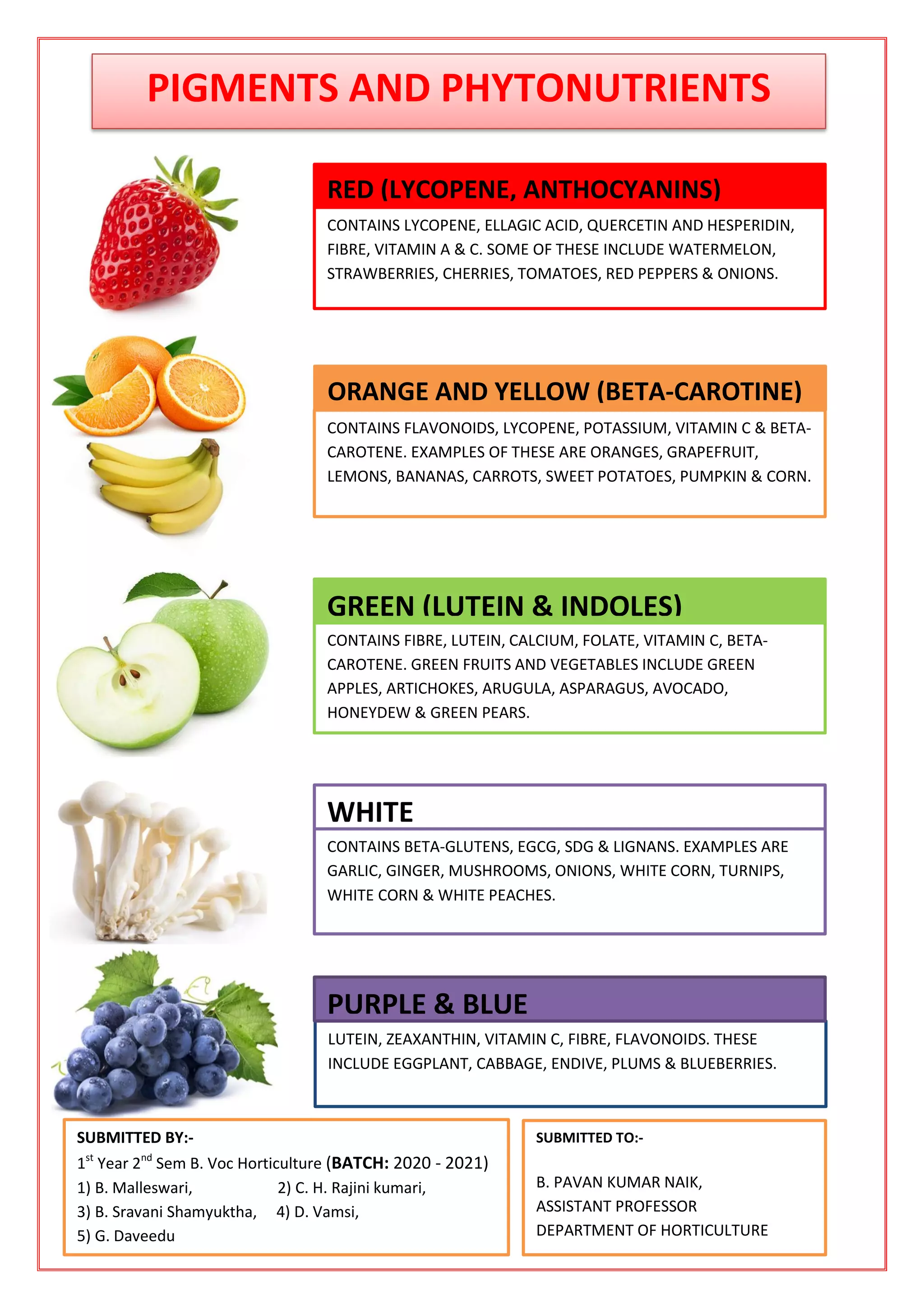 Pigments and phytonutrients | PDF