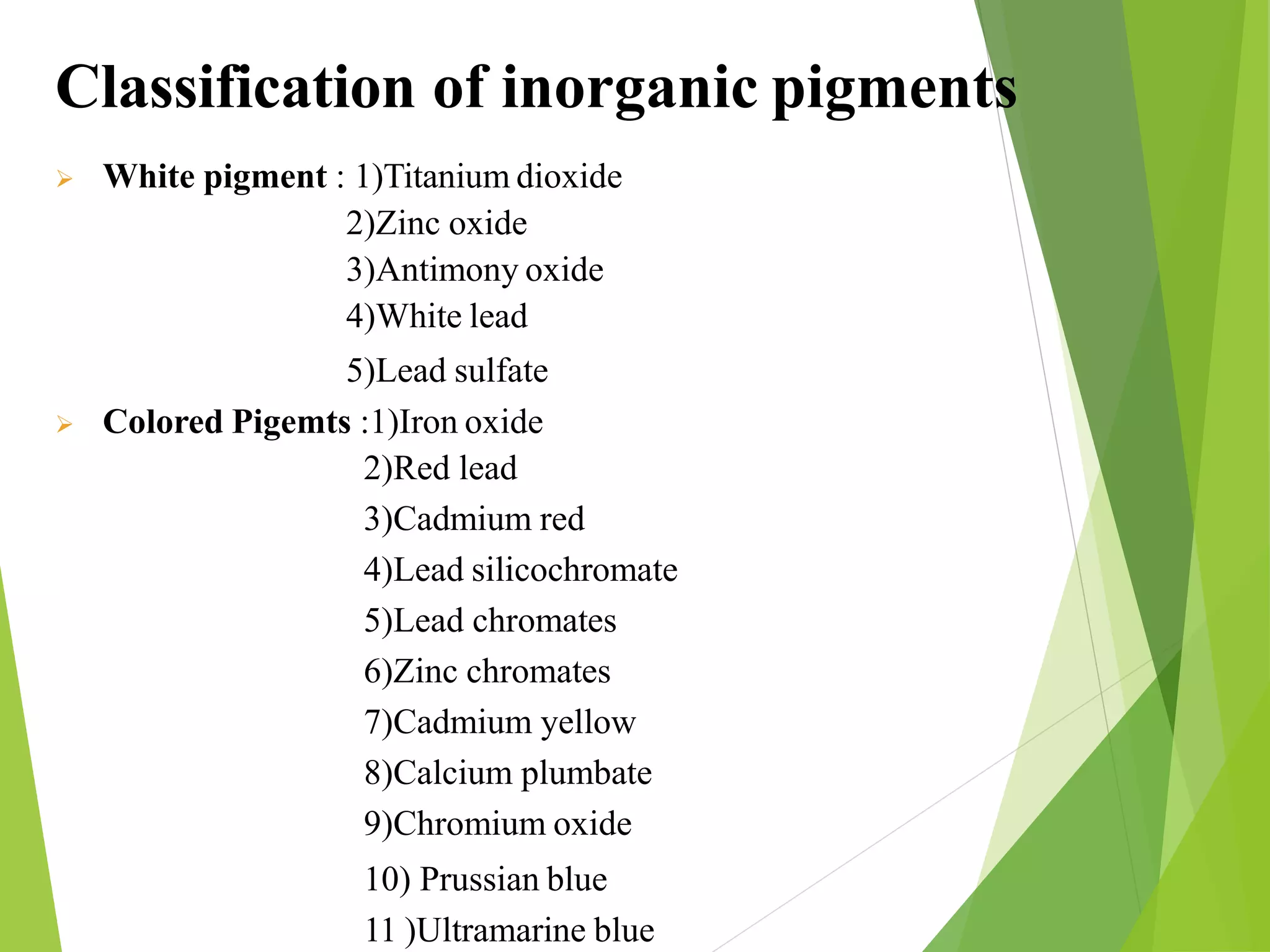 Types of paint pigments by LAIQ | PPTX