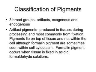 Pigments, minerals, and cytoplasmic granules | PPT