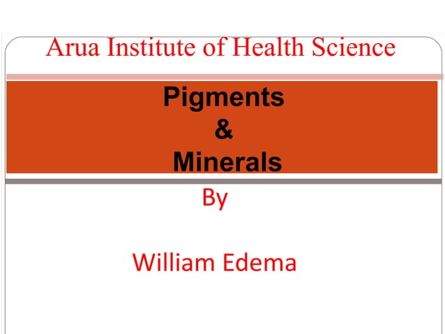 PIGMENTS & MINERALS IN TISSUE 2023.ppt | Skin and Dermatology | Diseases and Conditions