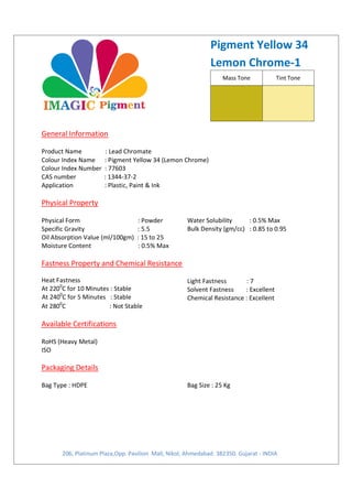 Pigment yellow 34 lemon chrome 1 | PDF