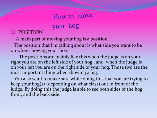 How to Show a Pig | PPTX | Equine Sports | Sports