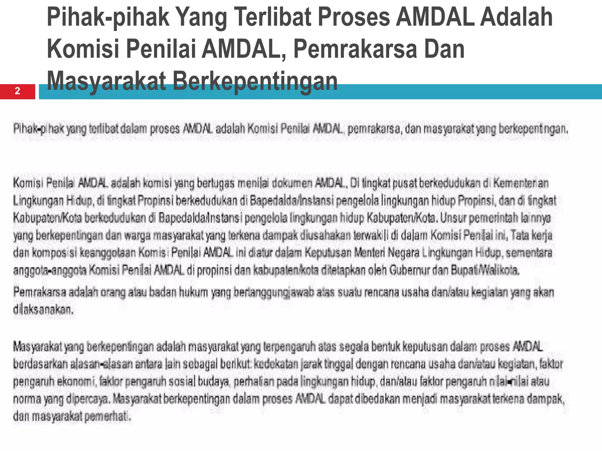 Pihak yang terlibat dalam penyusunan amdal | PPTX