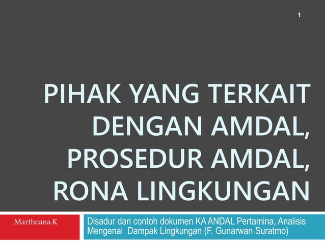 Pihak yang terlibat dalam penyusunan amdal | PPTX