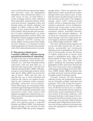 Graham, Stephen "Software-sorted geographies." Progress in Human ...