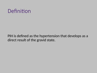 PIH Mechanism, clinical presentation, evaluation and management | PPTX