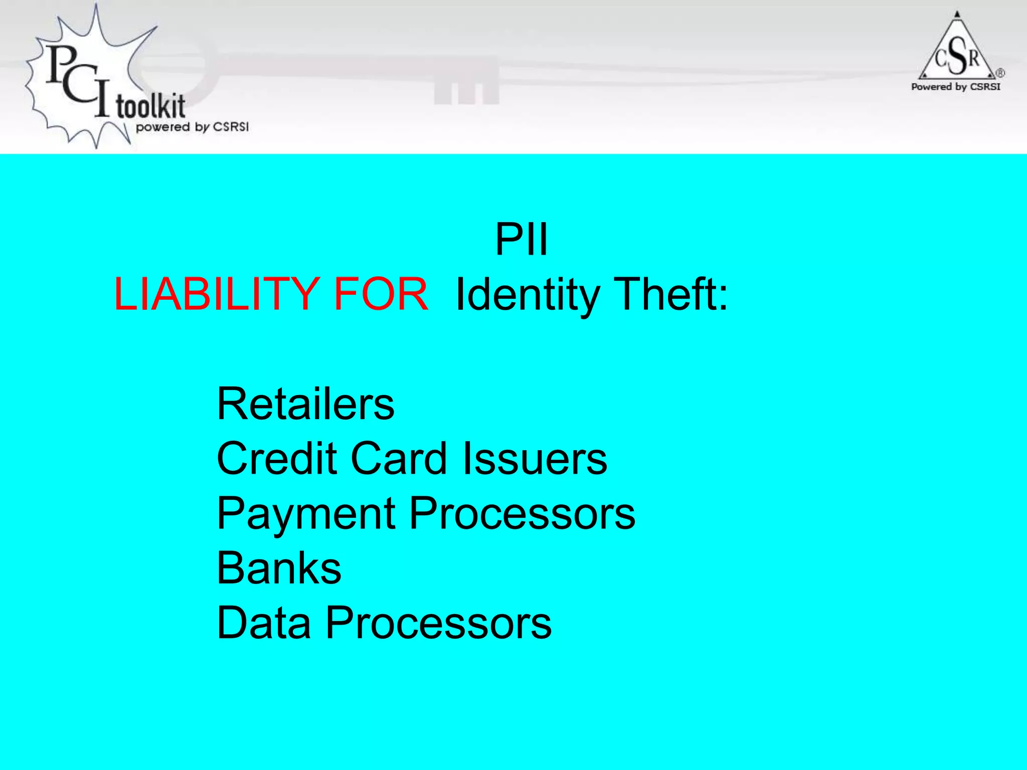 Personally Identifiable Information – FTC: Identity theft is the most…