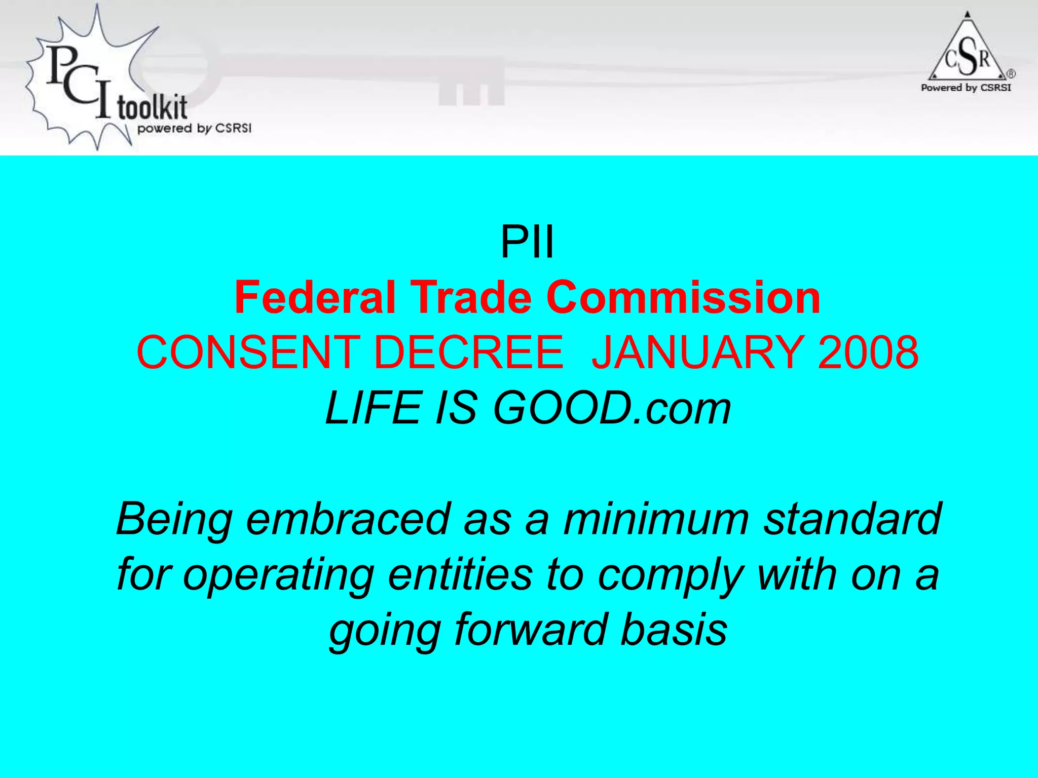 Personally Identifiable Information – FTC: Identity theft is the most…