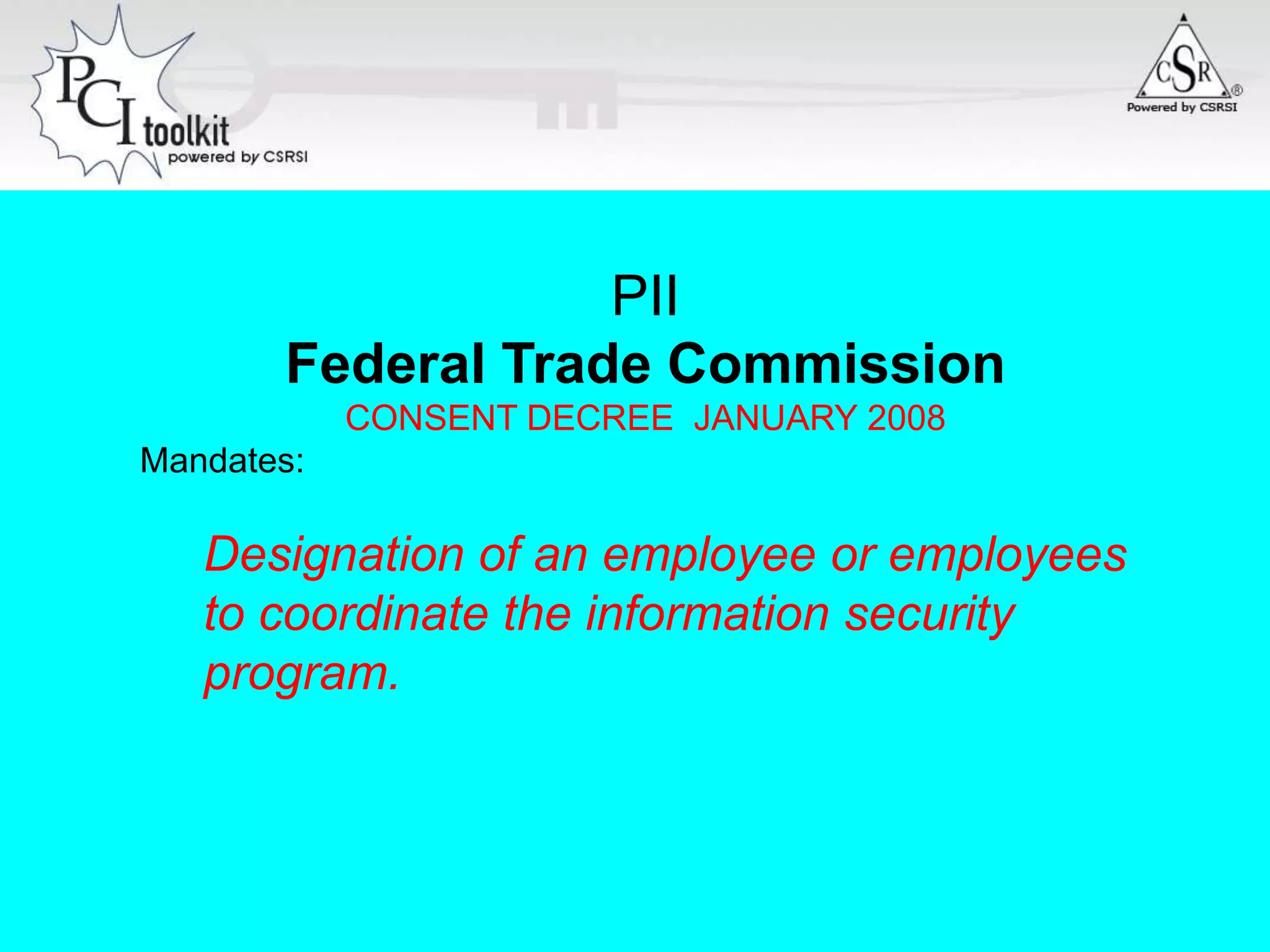 Personally Identifiable Information – FTC: Identity theft is the most…