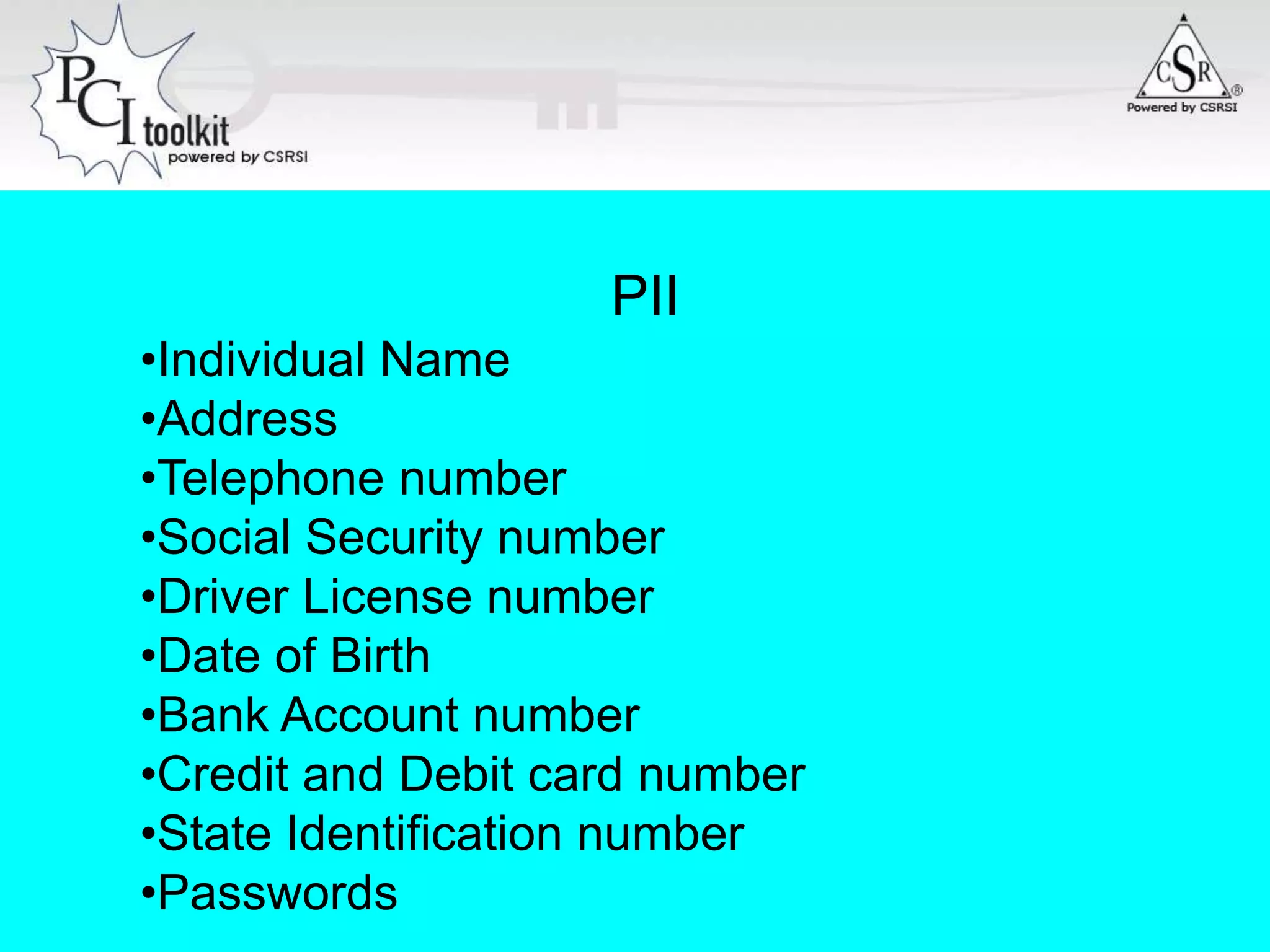 Personally Identifiable Information – FTC: Identity theft is the most…