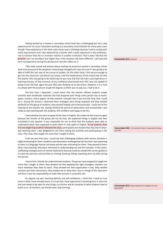 Piii final reflection- bárbara martínez | PDF | Secondary Education | Education