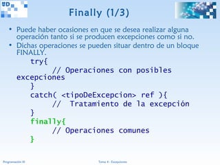 Programación III (Java) - 04 Excepciones | PPT | Programming Languages ...