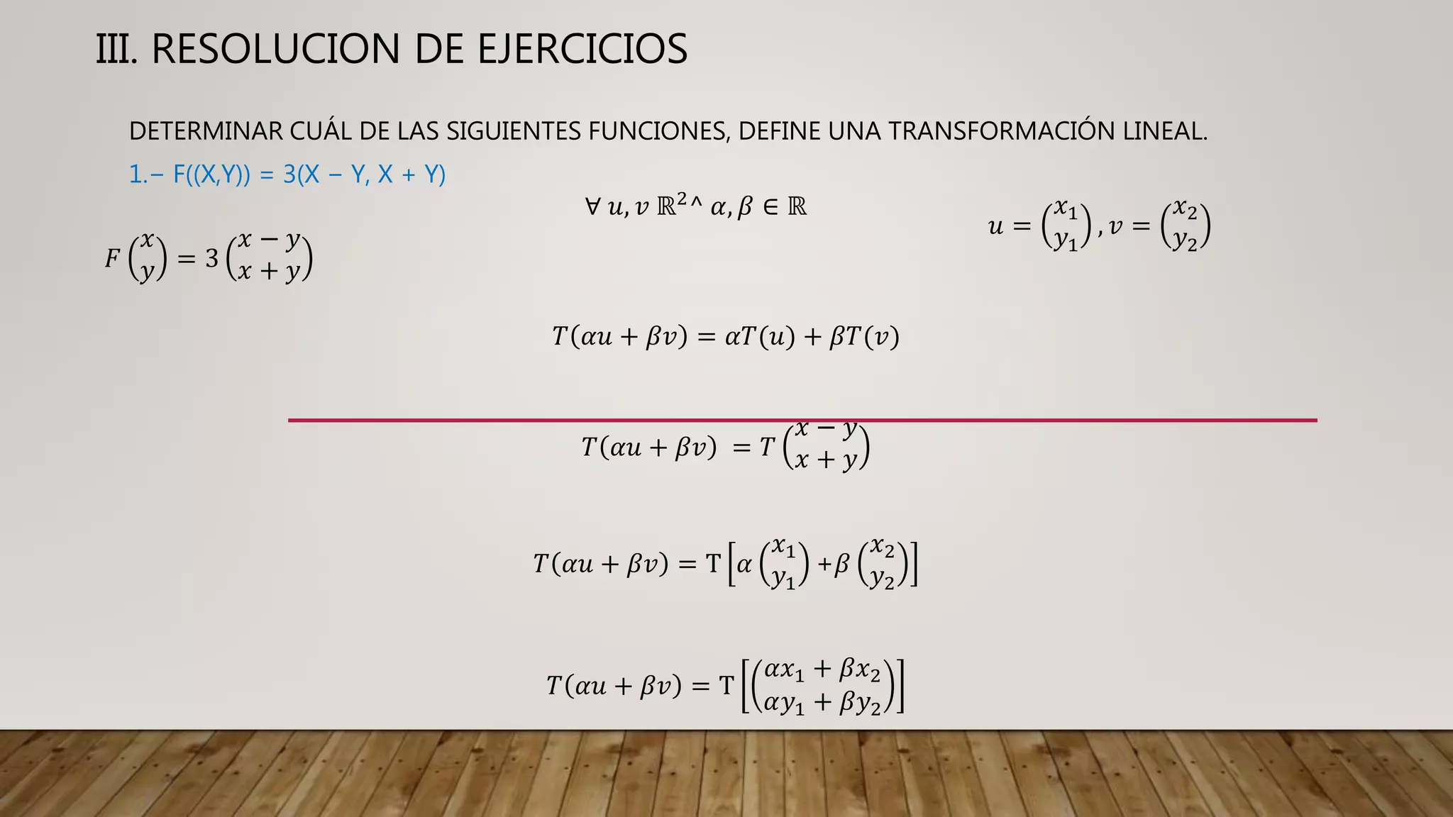 taller transformaciones lineales | PPT