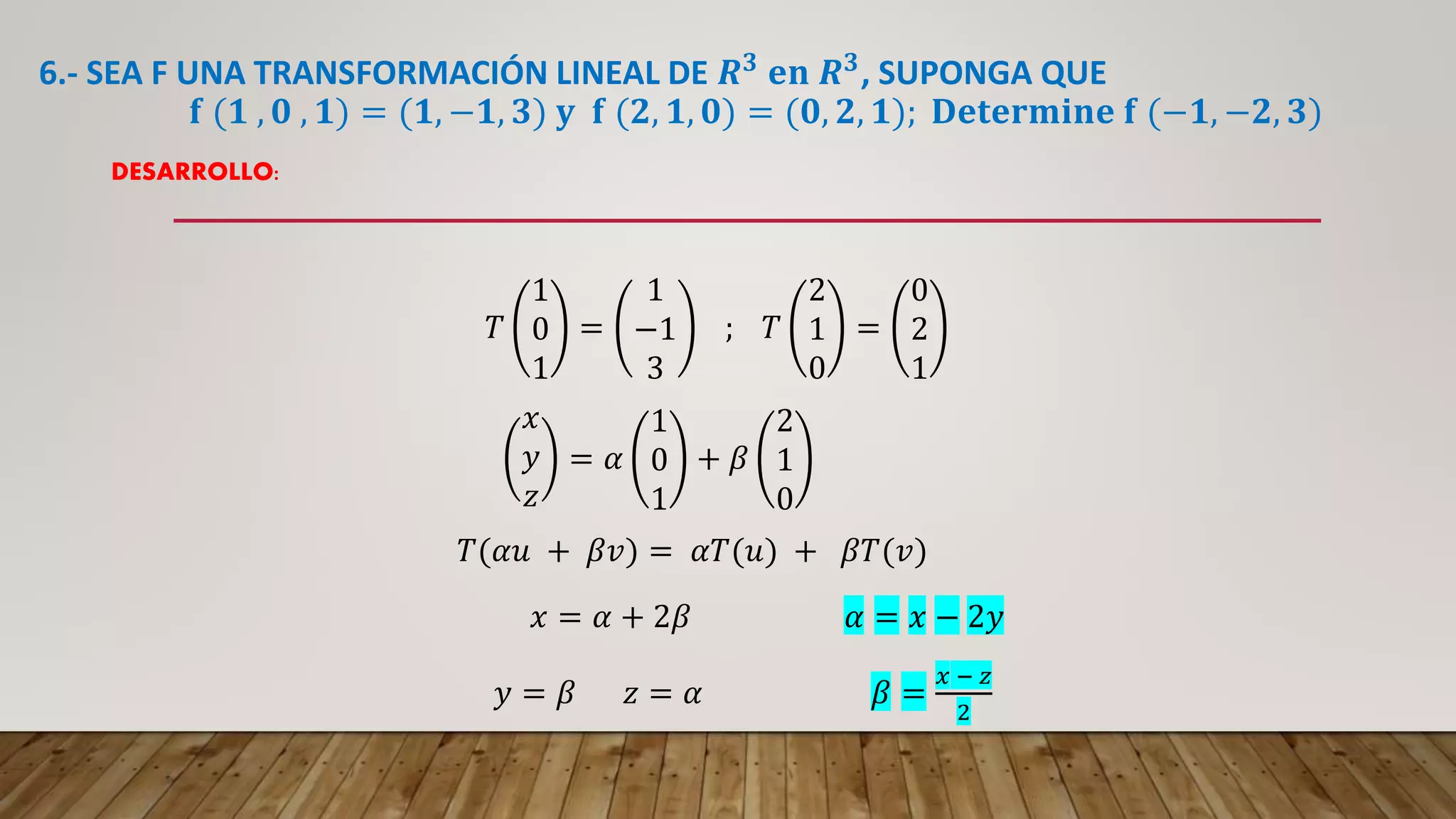 taller transformaciones lineales | PPT