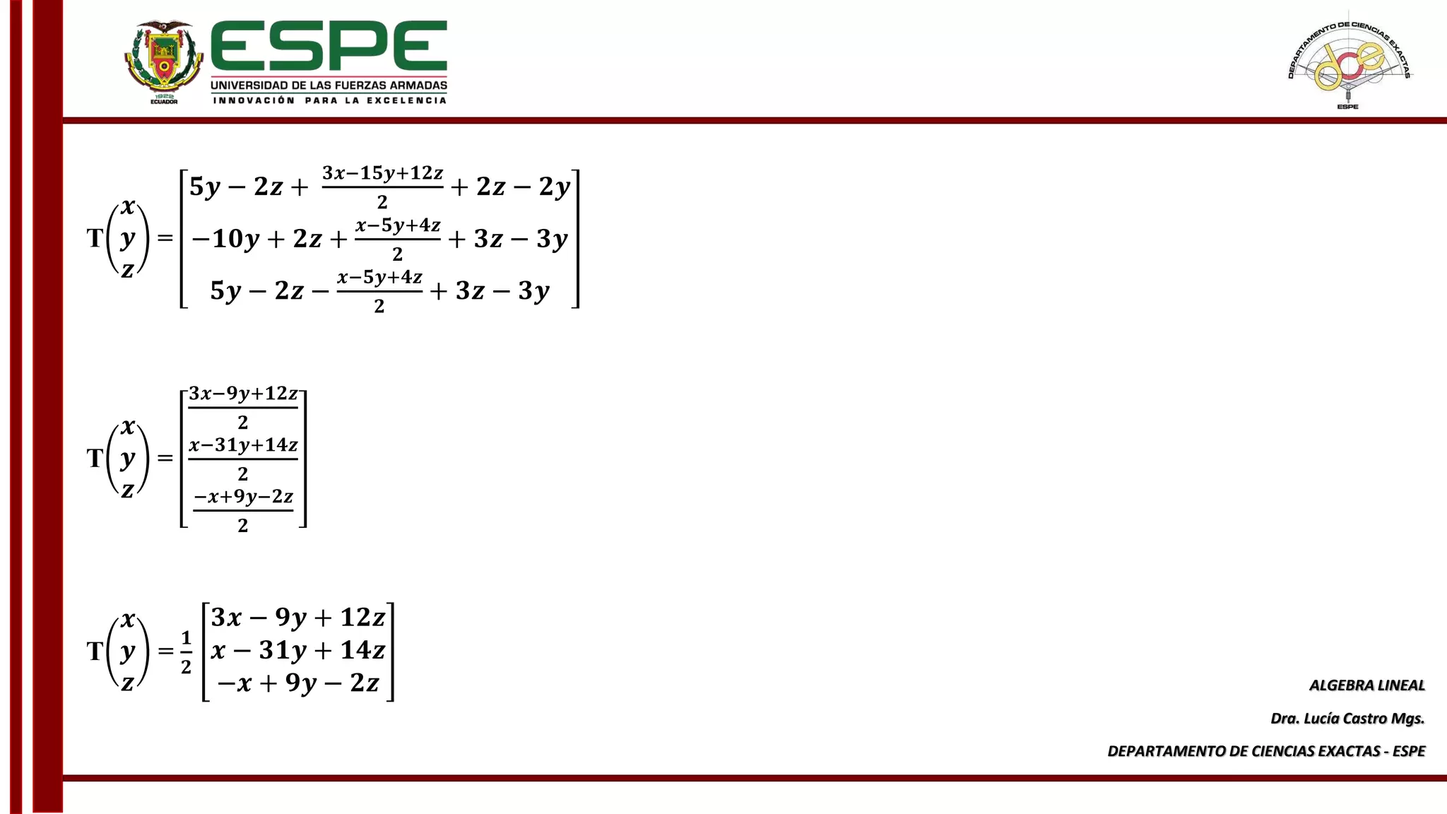 Taller transformaciones lineales Grupo 6 | PPTX