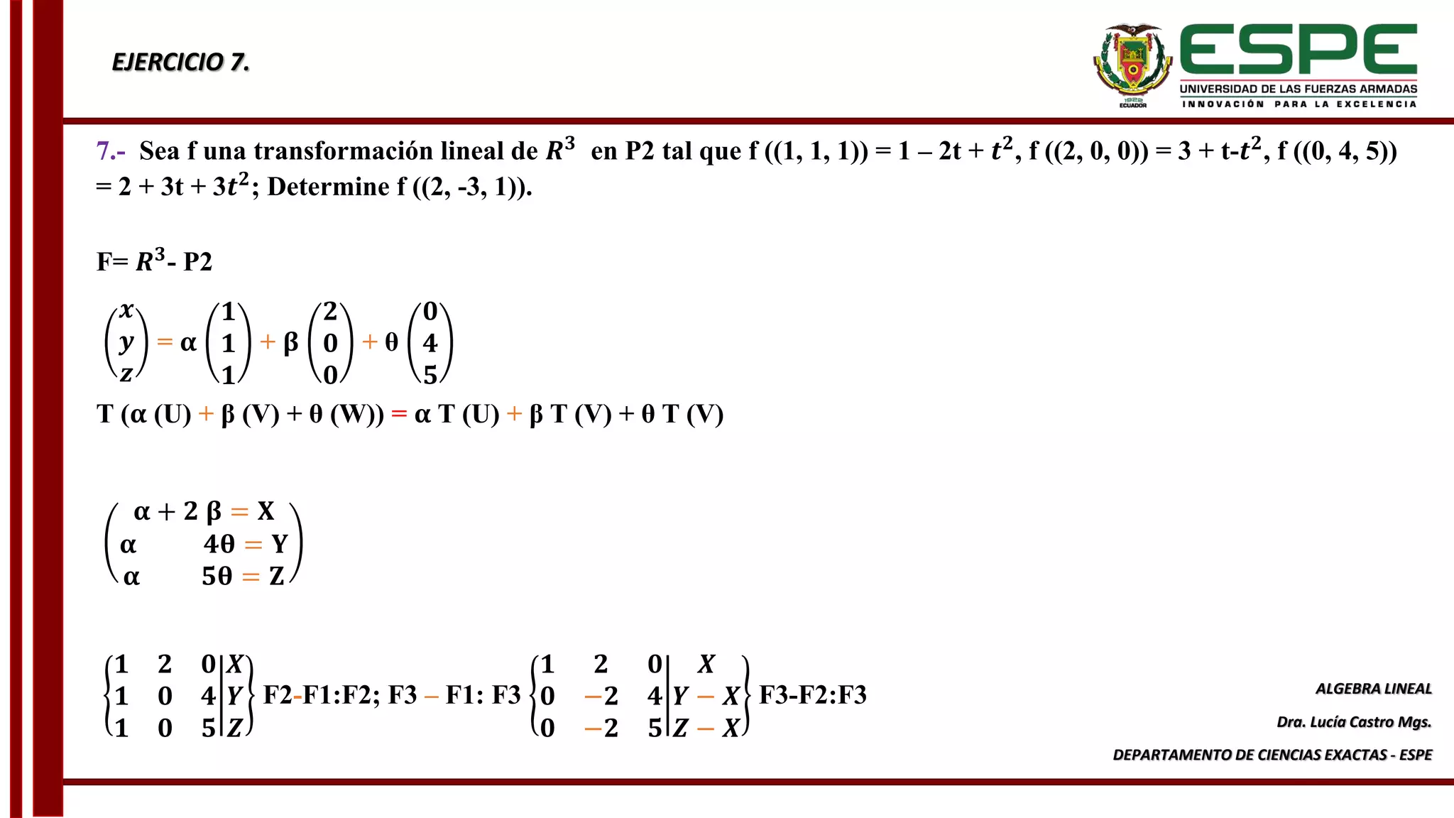 Taller transformaciones lineales Grupo 6 | PPT