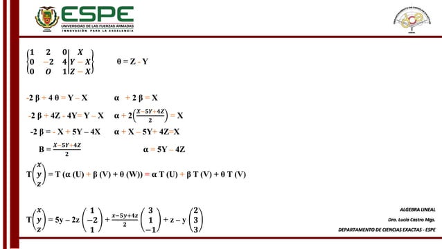 Taller transformaciones lineales Grupo 6 | PPTX