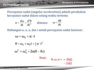 Kecepatan & Percepatan | PPTX