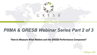 PIIMA & GRESB: Performance Component [English] | PPT
