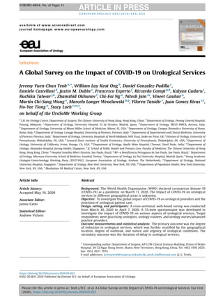 A Global Survey on the Impact of COVID-19 on Urological Services | PDF
