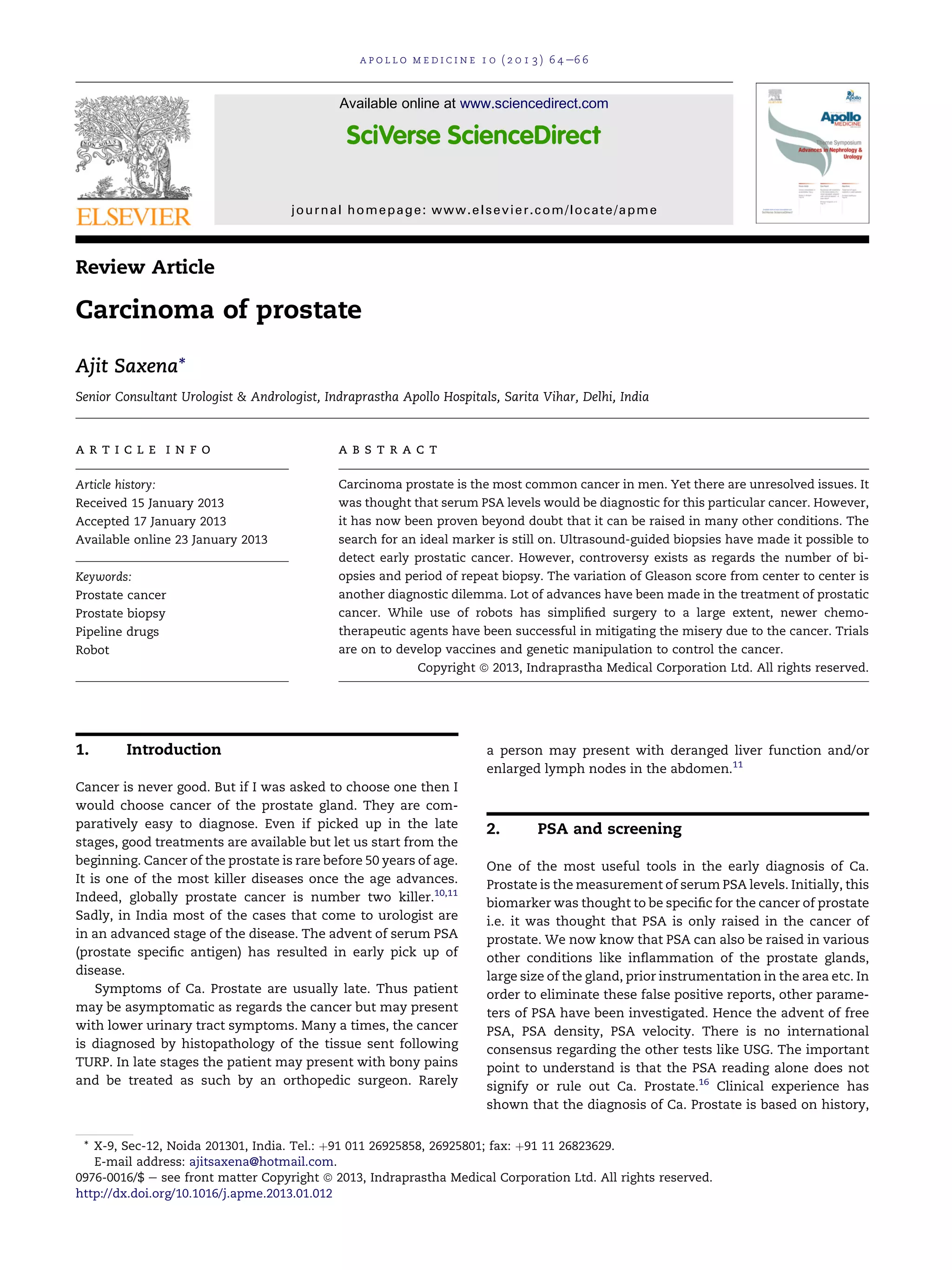 Carcinoma of Prostate | PDF