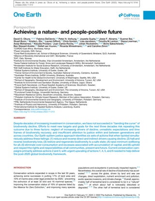 Achieving a nature- and people-positive future | PDF
