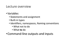 Pi j1.2 variable-assignment | PPTX | Programming Languages | Computing