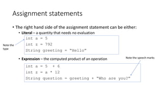 Pi j1.2 variable-assignment | PPT