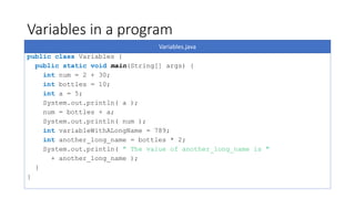 Pi j1.2 variable-assignment | PPTX | Programming Languages | Computing