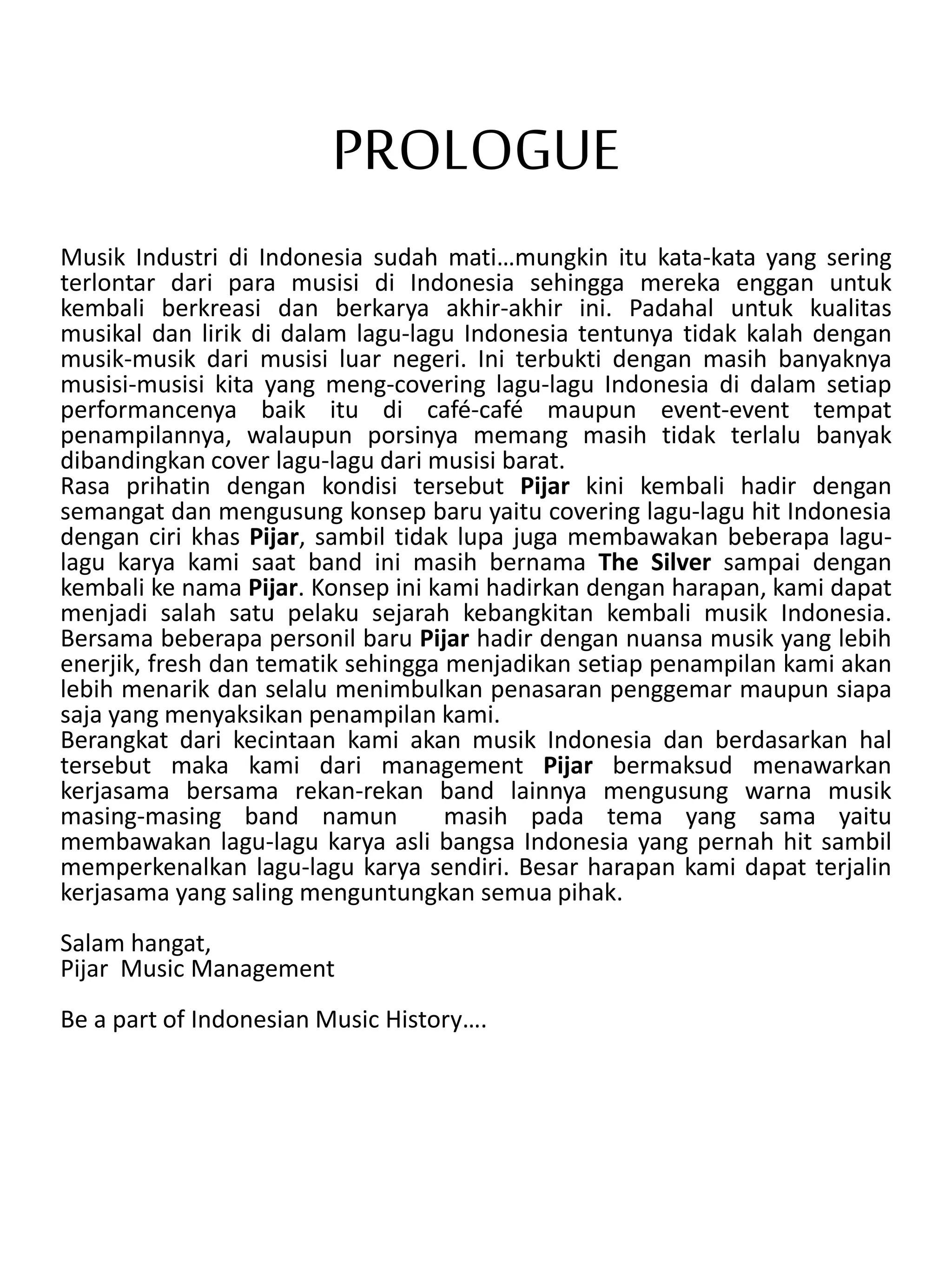 Pijar Band Profil | PPTX
