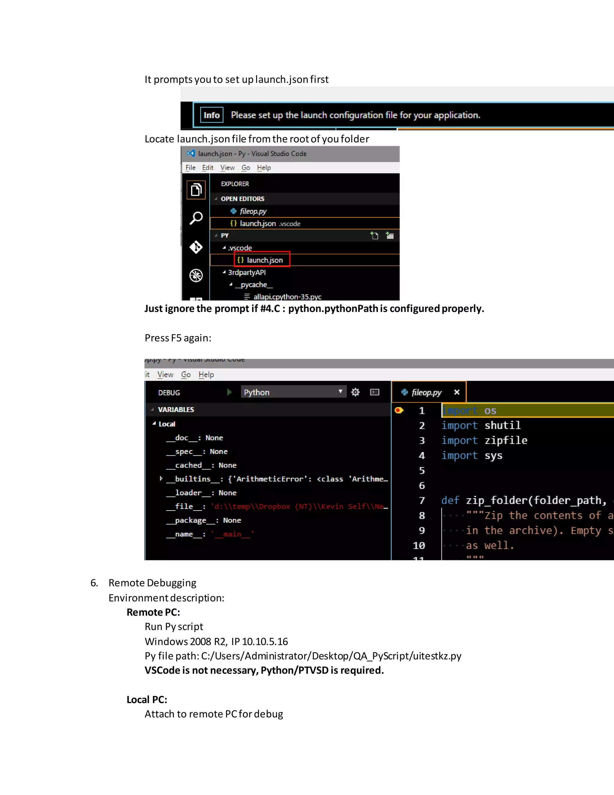 MS VS Code for Python debug | DOCX