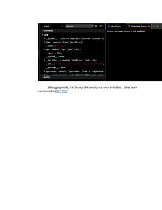 MS VS Code for Python debug | DOCX