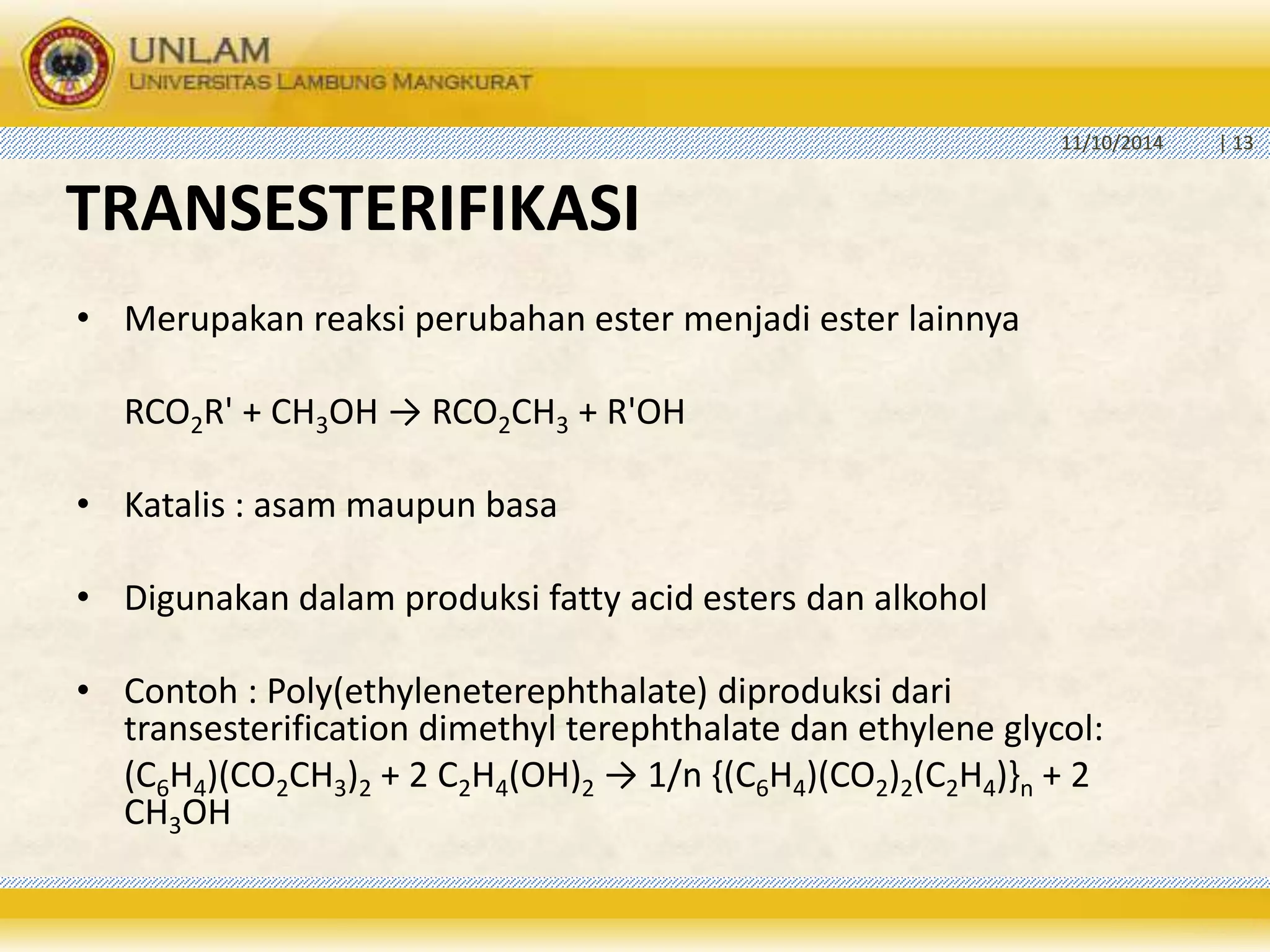 Pik 2 bab 6_esterifikasi | PPTX