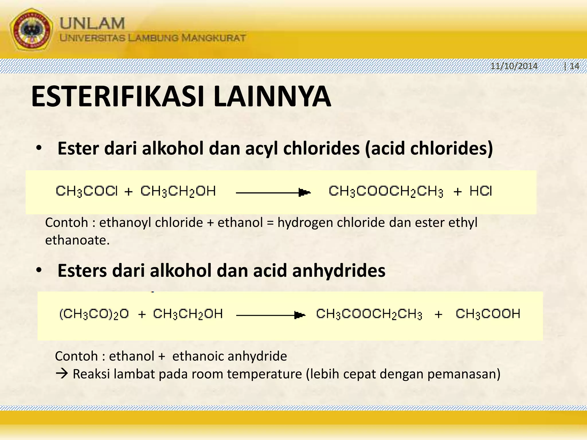 Pik 2 bab 6_esterifikasi | PPTX