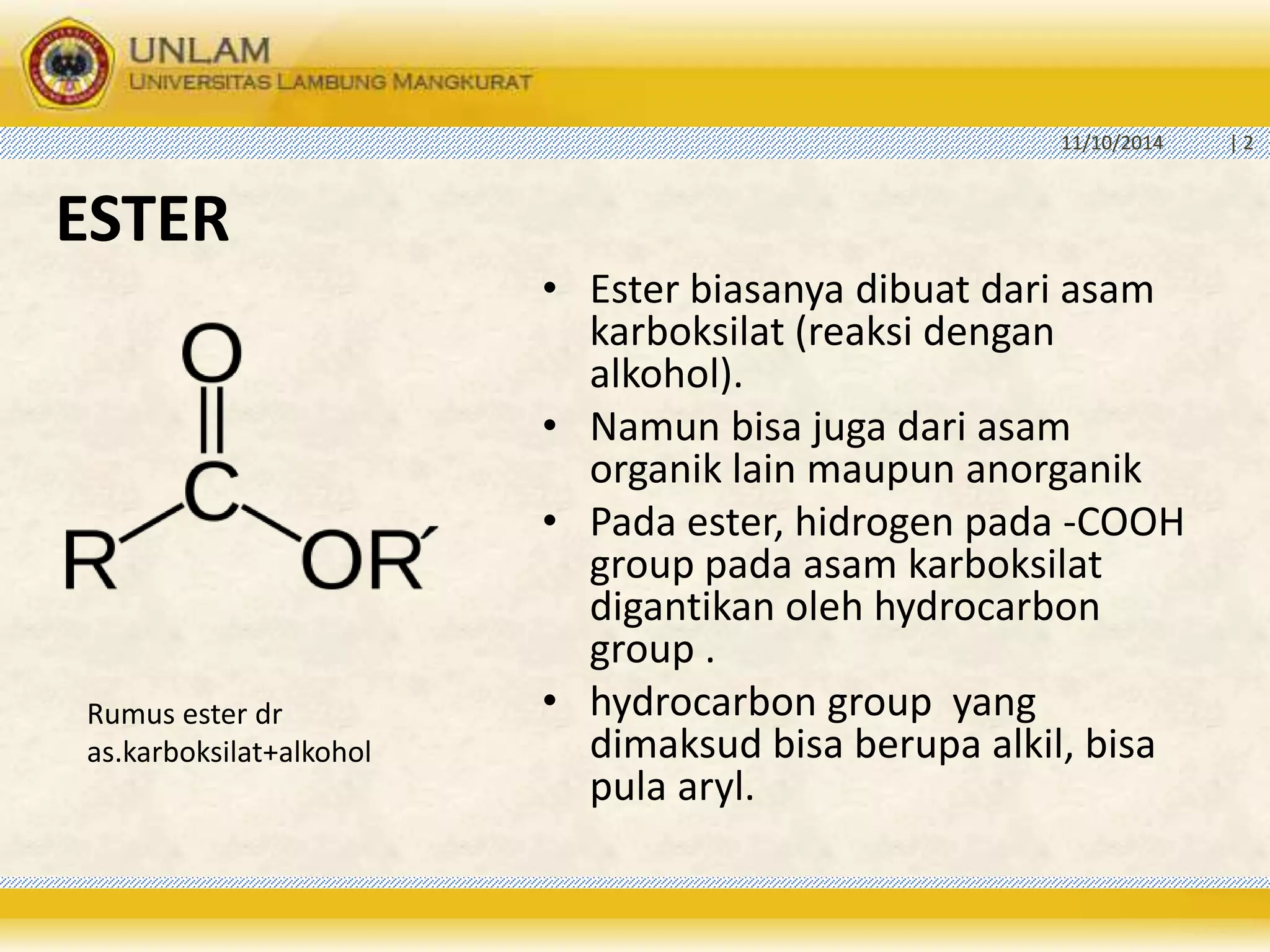 Pik 2 bab 6_esterifikasi | PPTX
