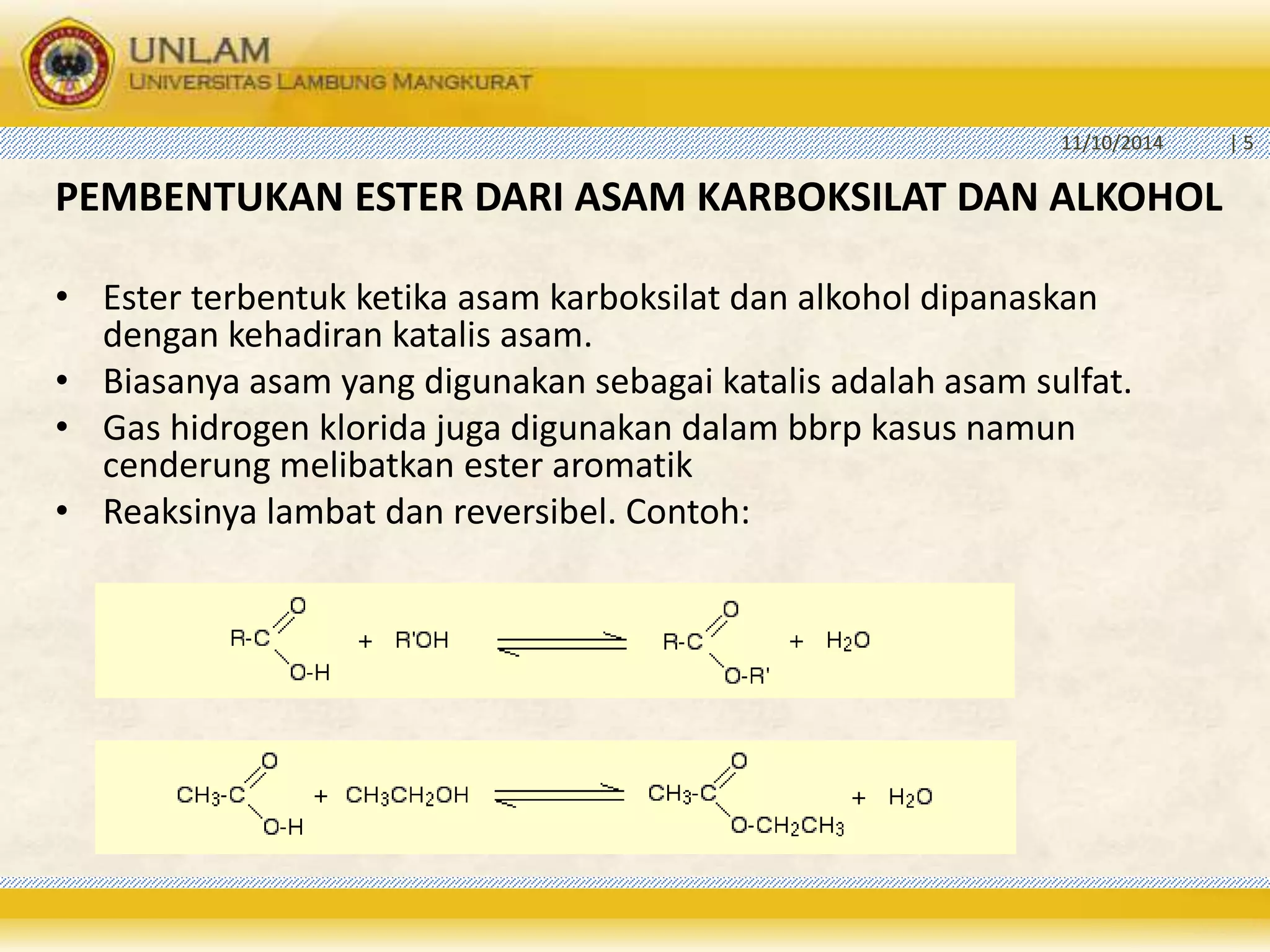 Pik 2 bab 6_esterifikasi | PPTX