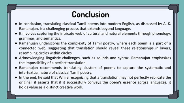 On_Translating_a_Tamil_Poem. Translation | PPTX | Poetry | Books and ...