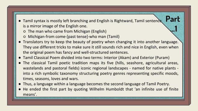 On_Translating_a_Tamil_Poem. Translation | PPTX | Poetry | Books and ...