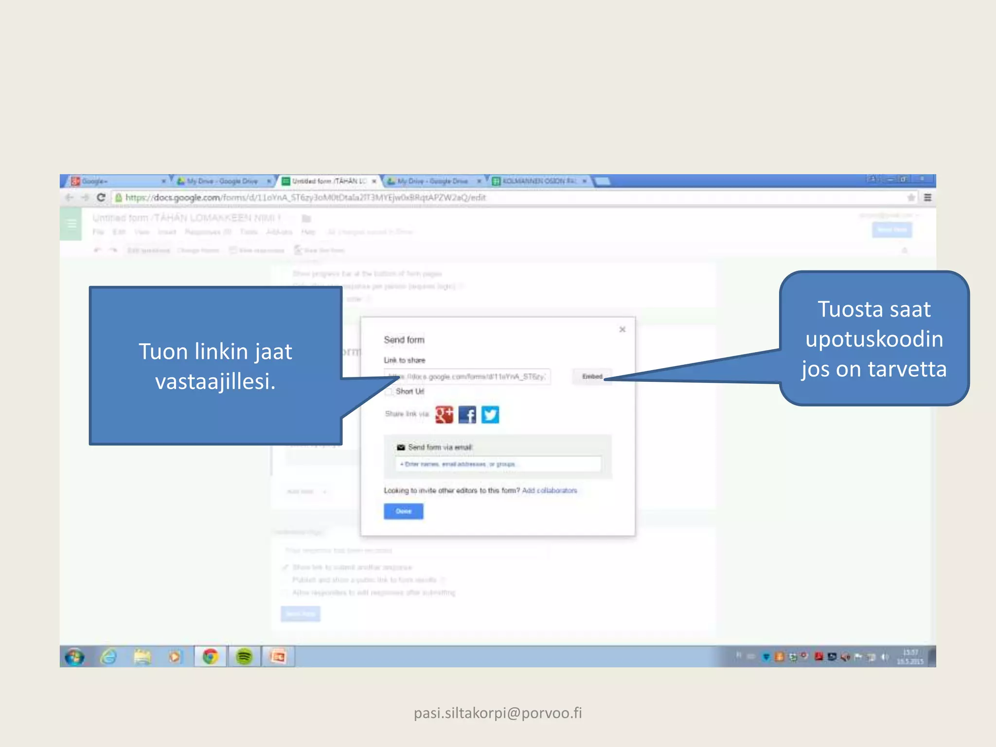Google Drive lomakkeet (Forms) Pikaohje | PPTX