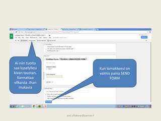 Google Drive lomakkeet (Forms) Pikaohje | PPTX