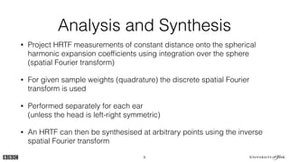 Subjective Assessment of HRTF Interpolation with Spherical Harmonics - Chris Pike and Tony Tew | PPT