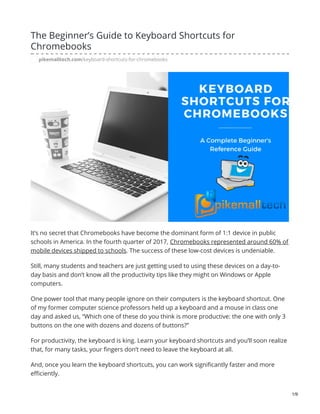 The Beginner's Guide to Keyboard Shortcuts for Chromebooks | PDF