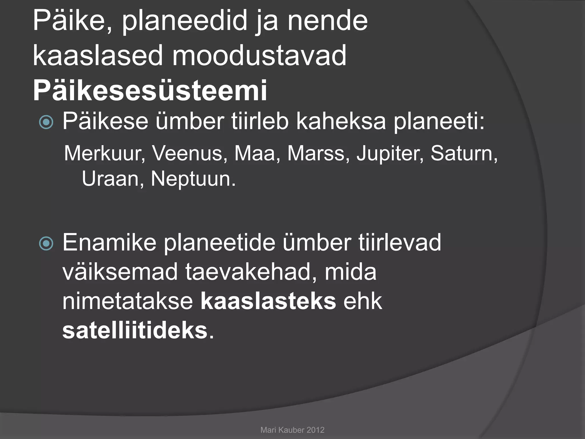 Päikesesüsteem ja planeet Maa | PPTX