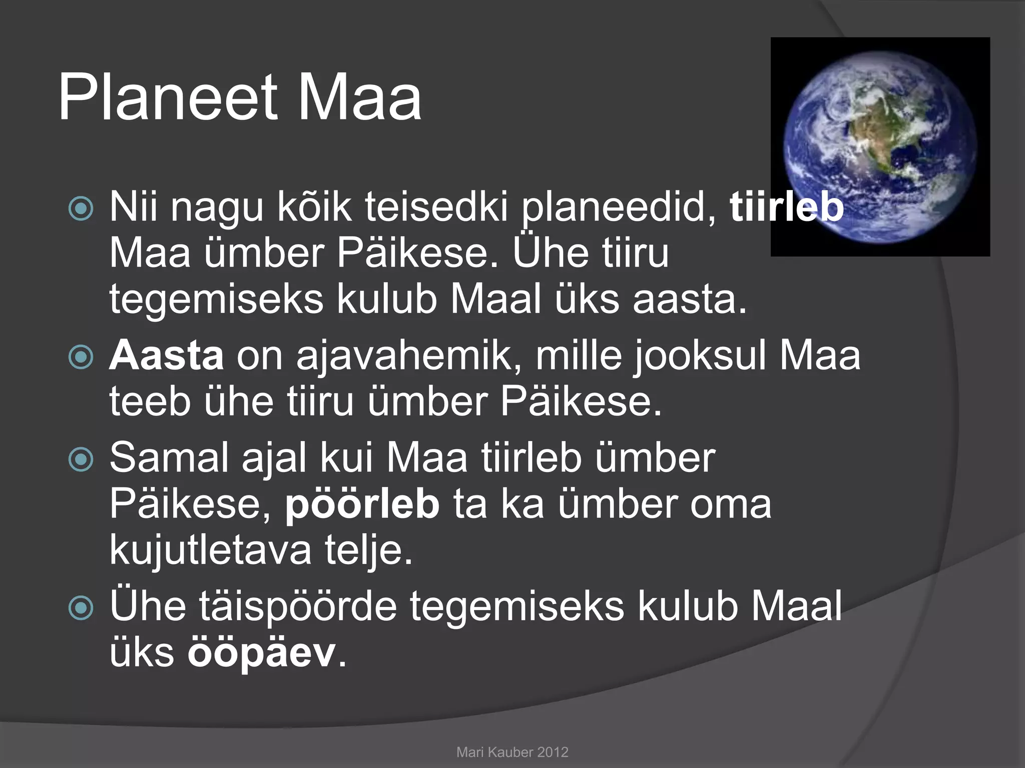 Päikesesüsteem ja planeet Maa | PPTX