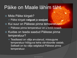 Päikesesüsteem ja planeet Maa | PPTX