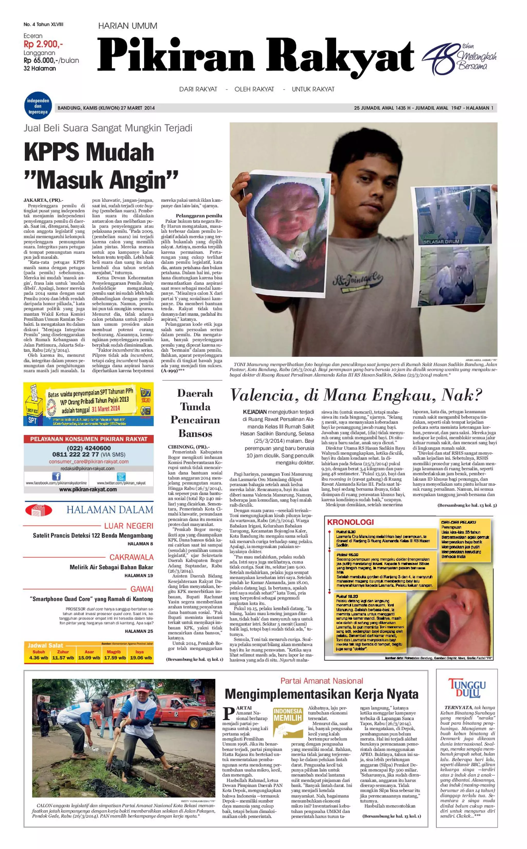 Pikiran Rakyat 27 Maret 2014 | PDF